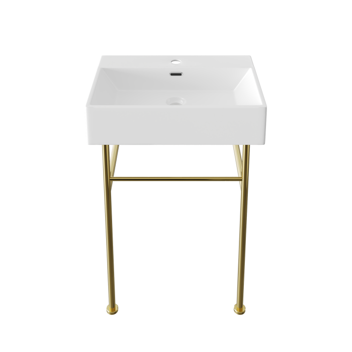 DeerValley DV-1CS0117G 24" White Ceramic Console Bathroom Sink with ...