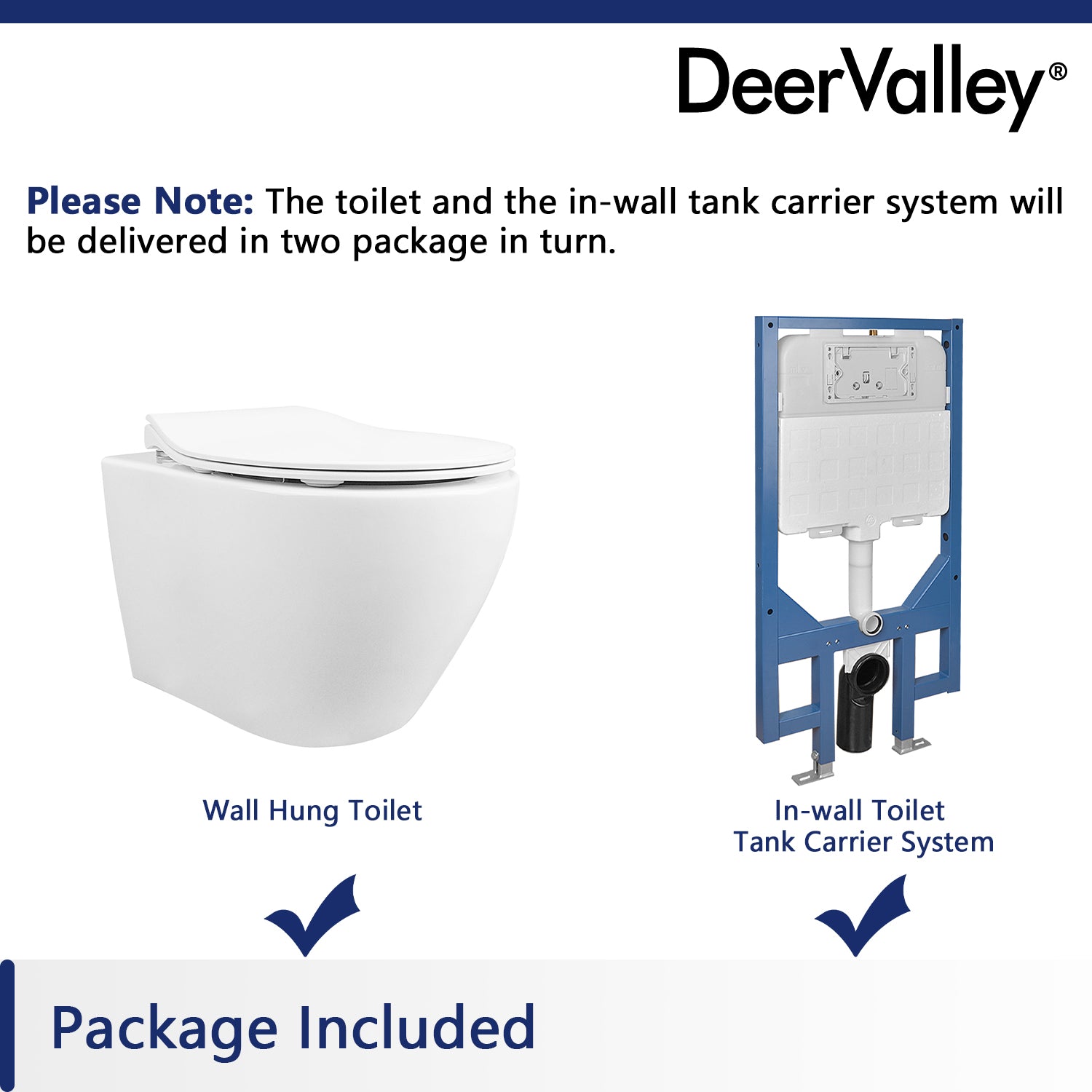 DeerValley DV-1C0087 Concealed In-Wall Toilet Tank(Fit With DV-1F0069/