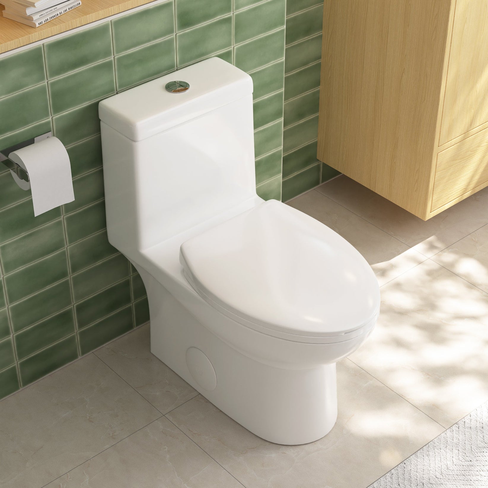 DeerValley DV-1F52816 Ally Dual-Flush Elongated One-Piece Toilet with ...