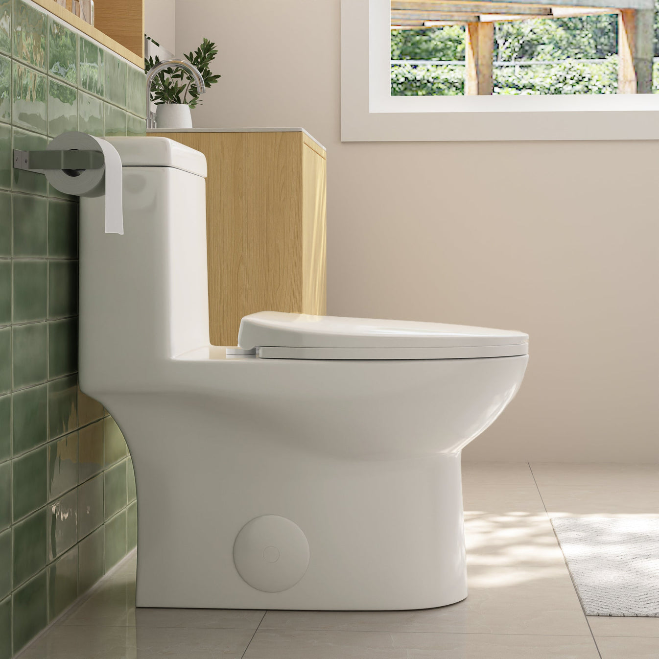 DeerValley DV-1F52816 Ally Dual-Flush Elongated One-Piece Toilet with ...
