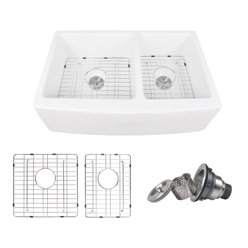 DeerValley DV-1K705 Eclipse 33" L X 21" W Double Basin Ceramic ...