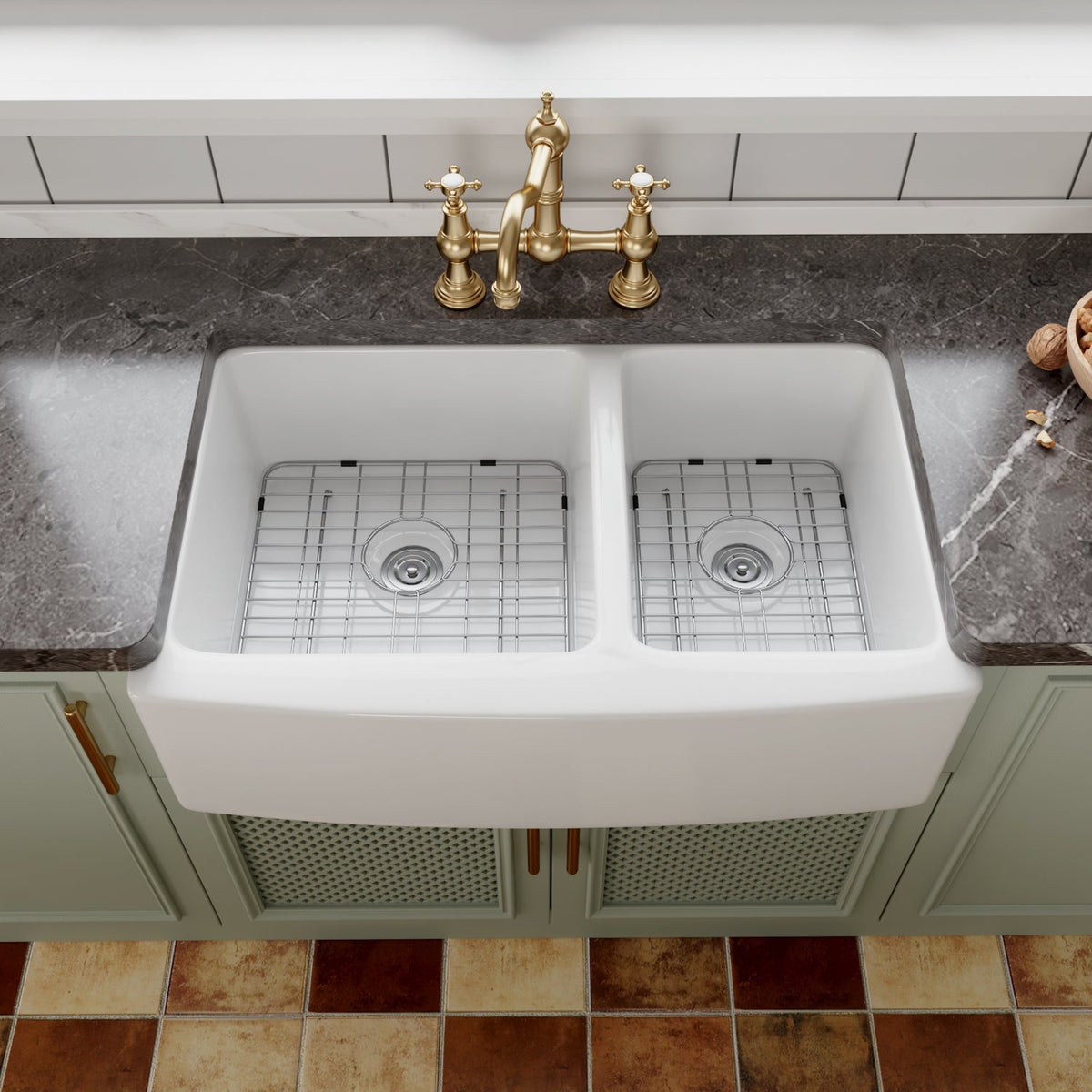 DeerValley DV-1K705 Eclipse 33" L X 21" W Double Basin Ceramic ...