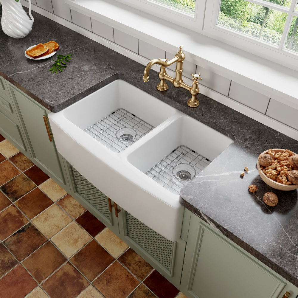 DeerValley DV-1K705 Eclipse 33" L X 21" W Double Basin Ceramic ...