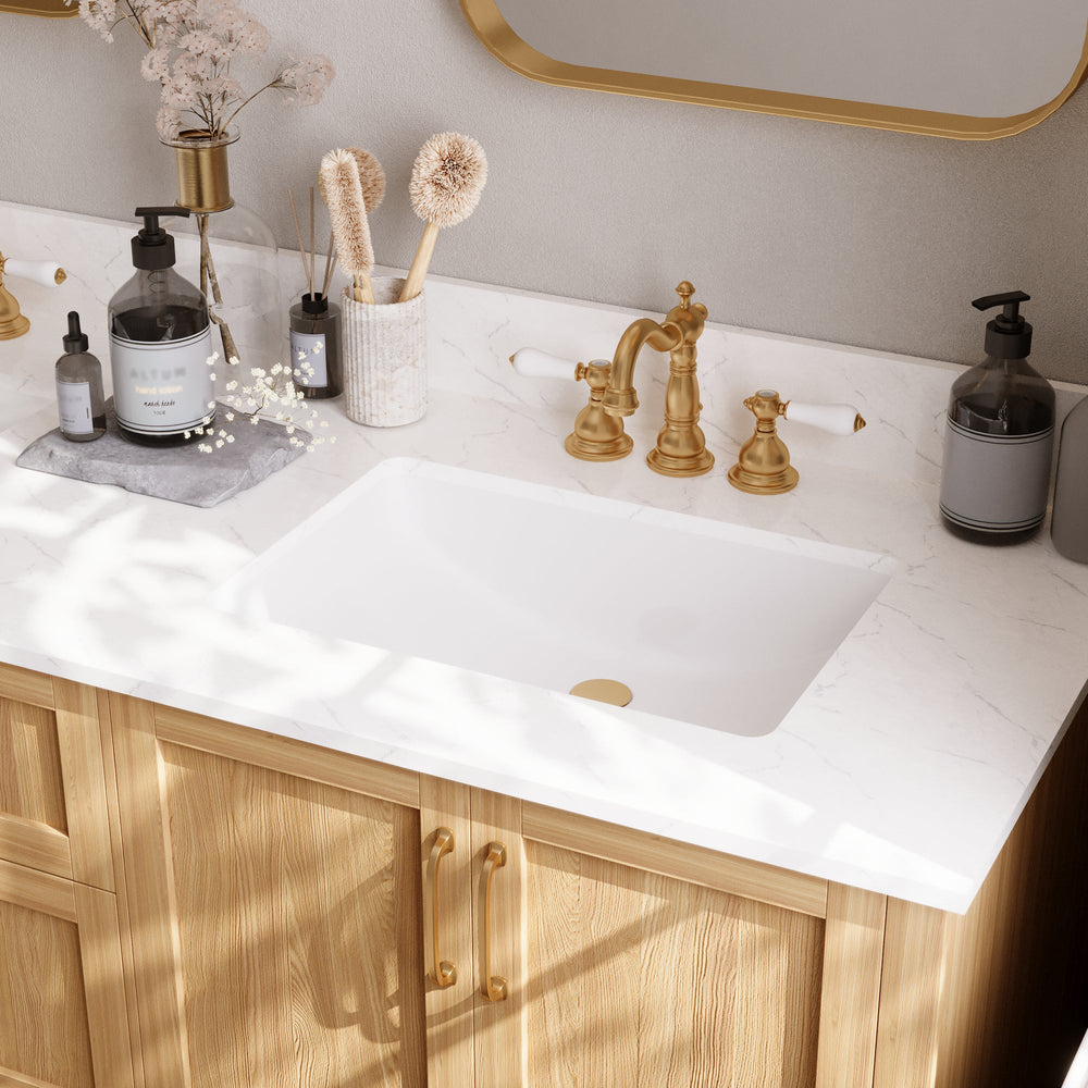 61" Rectangular Vanity Top Sink, Overflow Hole – DeerValley Bath